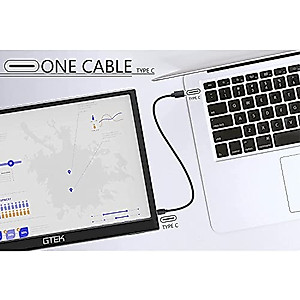 GTEK Portable Monitor 15.8 Inch IPS Full HD 1920 x 1080P Screen with Speaker, Second Dual Computer Display, Wider Than 15.6 Inch, External Travel Monitor for MacBook Laptop PC, Includes Smart Cover