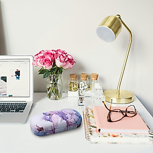 molshine Hard Shell Sunglasses Case, Classic Large Glasses Case for Sunglass, Eyeglasses with Cleaning Cloth (Purple)