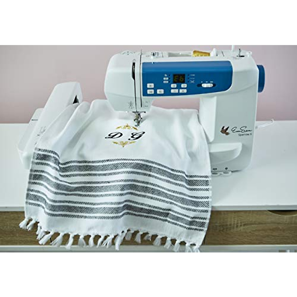 EverSewn Sparrow X Next-Generation Sewing and Embroidery Machine-Customize Designs and Monitor Projects from Your Smart Device, White