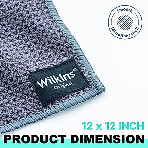 Wilkins 3D Microfiber Cleaning Towels - Waffle Weave Microfiber Towel for Cleaning Shoe, Bag, Glasses, Car and Electronic Device, Size 12x12 inh.