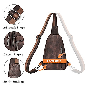 Shrrie Sling Bag for Women,Fanny Pack Crossbody Bags for Women, PU Leather Chest Bag for Women Waist Bag for Travel and Daily Use