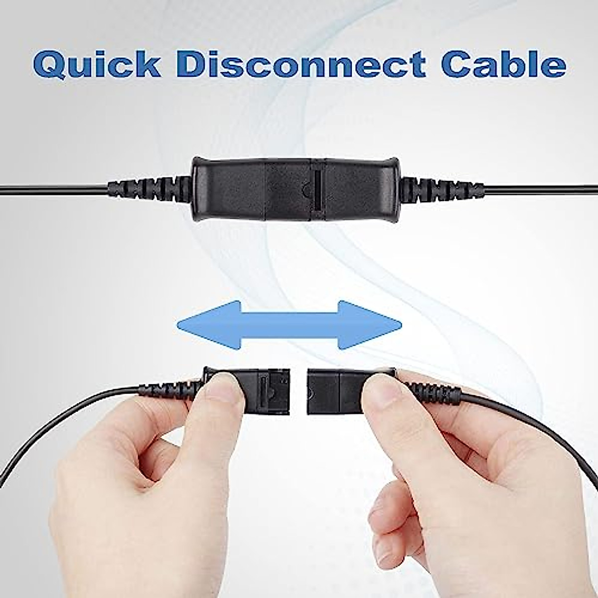 Wired 3.5mm Computer Headphone-QD, Headset with Microphone for Laptop with Mic Noise Cancelling, Computer Headset with Quick Disconnect and Volume Control for Skype Zoom Office Call Center