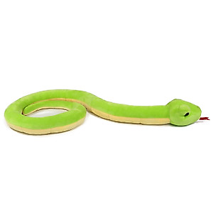 Ice King Bear Lifelike Green Snake Stuffed Animal - Plush Toy (Coiling)
