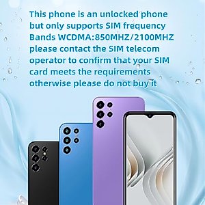 6.52inch Screen ，Reno5Pro+，Unlocked Cell Phone，1GB RAM 16GB ROM，Supports 3GWCDMA : 850/2100MHZ SIM Card Frequency Band，Front and Rear Camera ，Android Smartphone（Blue）