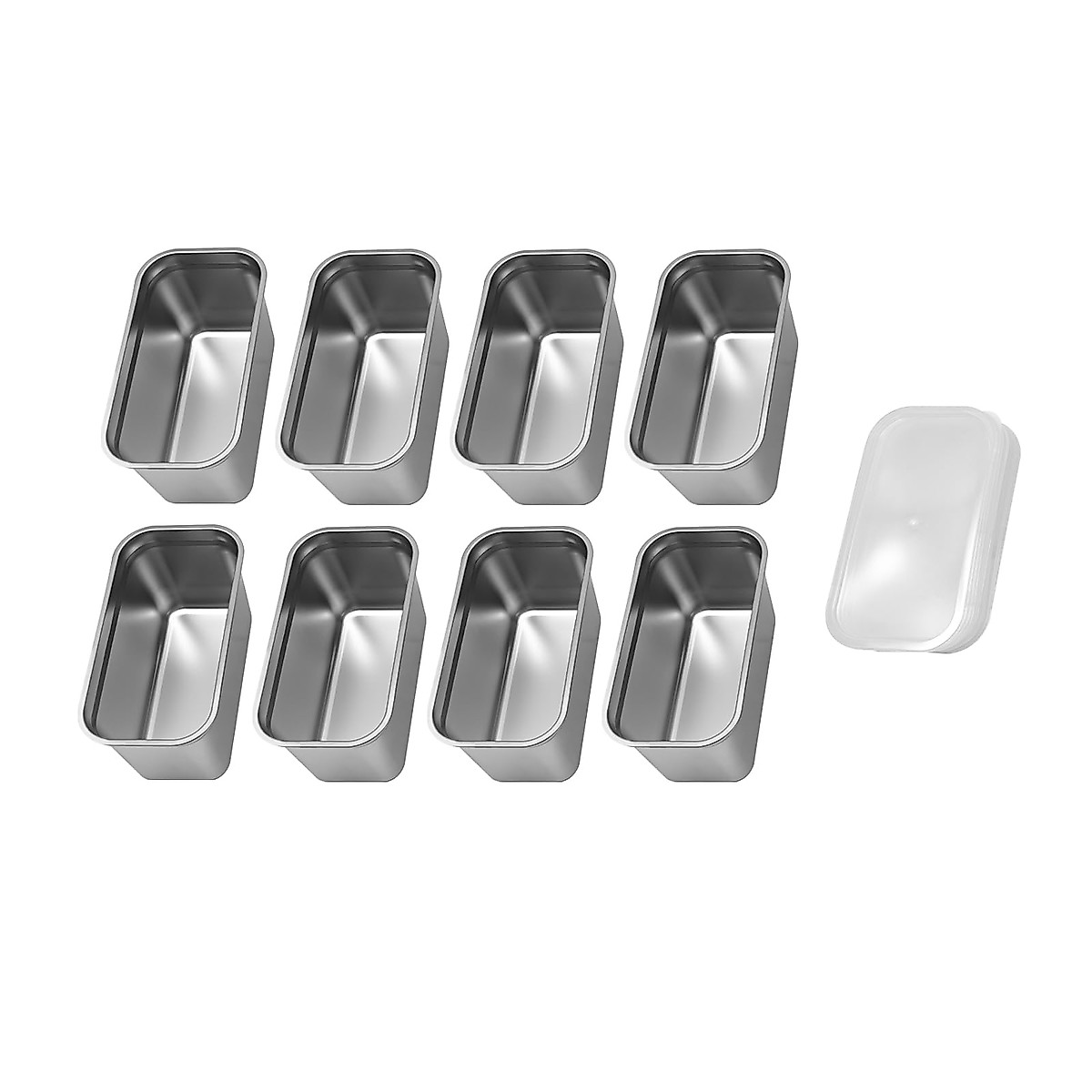 DYNAMI 8 Pcs Stainless Steel Food Storage Containers with Lids,1/3 Size 6 Inch Deep Hotel Pans Steam Table Pan,2L/0.5gal Large Restaurant Pans Food Prep Pan,for Catering Supplies,Oven& Freezer Safe