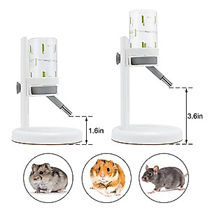 Wontee Hamster Water Bottle with Stand for Dwarf Hamsters Syrian Hamster Mice Gerbils Rats (4oz, White)