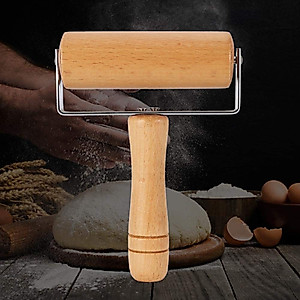 T Shape Pastry Roller, Fondant Bakery for Kitchen Pin Pastry Tool Dough Roller Wooden Multifunction Cookie Pizza Rolling Pin Pasta Hand Chapati(4)