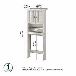 Pemberly Row Over The Toilet Storage Cabinet in Linen White Oak - Wood