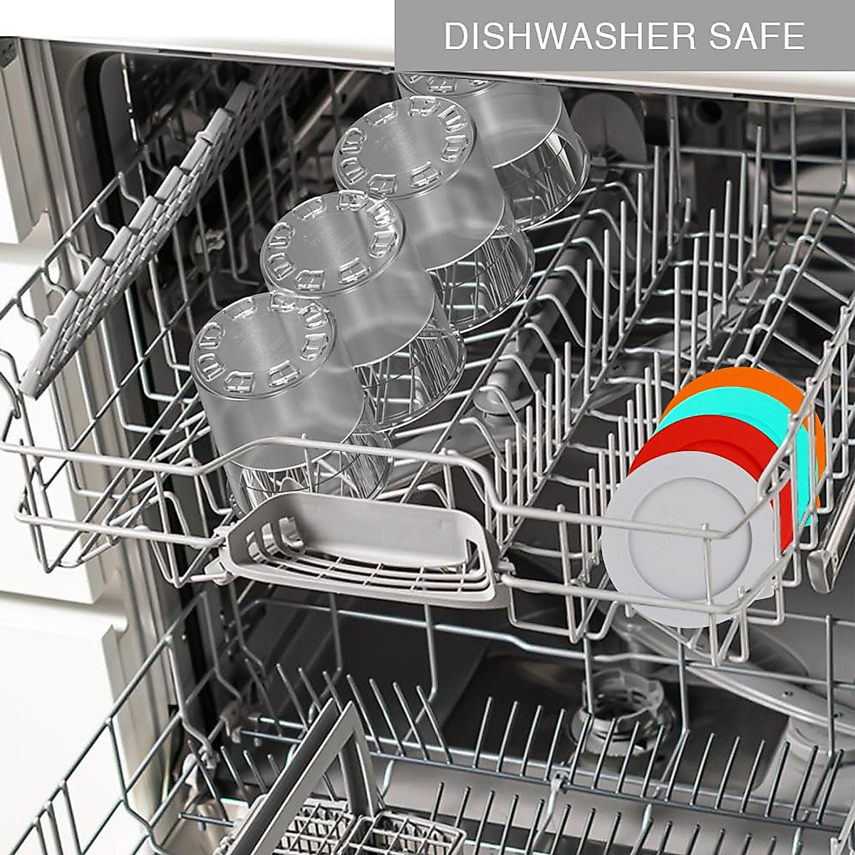 ARCOOLOR Containers Replacement for Ninja Creami Deluxe Pints and Silicone Lid, Compatible with NC500, NC501 Series Deluxe Ice Cream Maker with E-Cookbook, Airtight (Mix, 4 Pack)