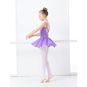 Daydance Black Leotards for Girls Ballet, Skirted Dance Wear for Training