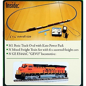 Kato KAT1060024 N ES44AC Freight Train Set, BNSF/Wedge