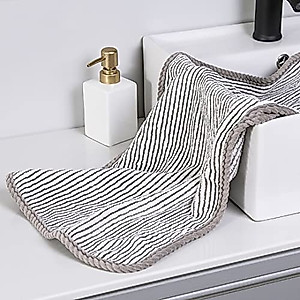 Kissvian 2 Pack Microfiber Hand Bath Towel Set, Bamboo Fibre Coral Velvet Bathroom Towels with Hanging Loop, Soft and Absorbent Washcloths for Hand Face Bath Spa Yoga Fitness, Size 13.4" x 30"