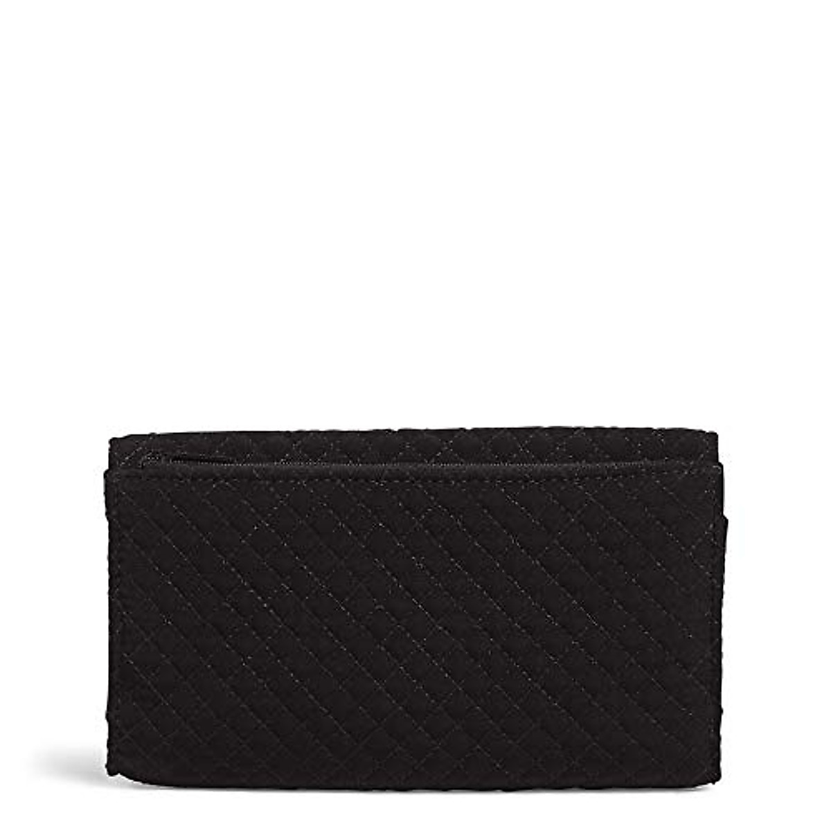 Vera Bradley Women's Signature Cotton RFID Trifold Clutch Wallet, Classic Black, One Size