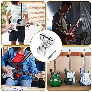 Guitar Roller String Retainers, 4 Pcs String Trees for Electric Guitar, Metal Guitar Standard Roller String Guide Replacement Part Electric Guitar Accessories (Silver) (Chrome)