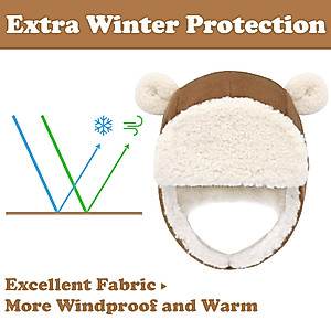 Baby Hat Baby Winter Hats 0-6 Months Baby Boy Hat Baby Boy Winter Hat Sherpa Infant Winter Hat Boy Baby Girl Winter Hat Brown