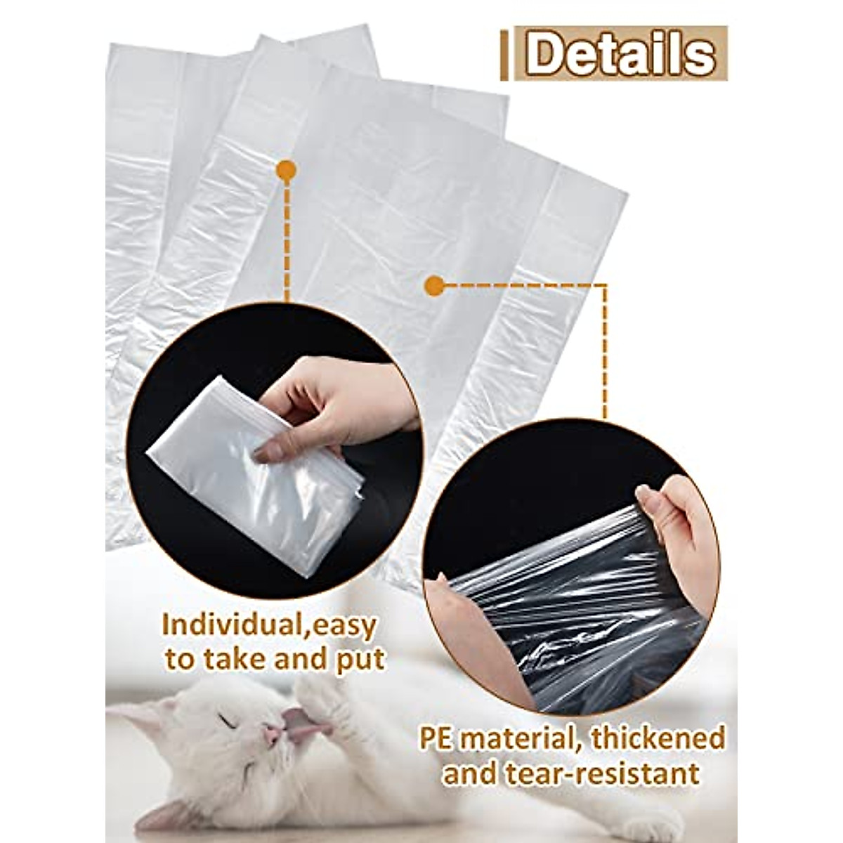 100 PCS Thickened Waste Drawer Liners for Litter Robot 4 All Litter-Robot Models, 9-11 Gallons, Durable Replacement Liner Bags for Disposal of Cat Waste