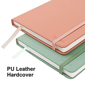 Compera Lined Journal Notebooks, 4 Pack, 176 Pages, 5.5 x 8.3, 100gsm Thick Paper, A5 Hardcover Notebooks with Pen Loop and Inner Pocket, for School Business Office College（Morandi colors）