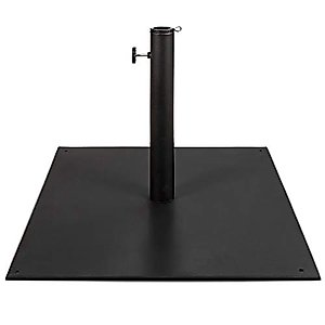 Best Choice Products 38.5lb Steel Umbrella Base, Square Weighted Patio Stand for Outdoor, Backyard, Market Umbrellas, Sun Shade w/Tightening Knob and Anchor Holes - Black