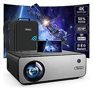 Projector with WiFi and Bluetooth,Tkisko 480ASIN 18000L Native 1080P Outdoor Video Projector 4K Supported,Smart Home Theater Movie Projector, Compatible with iOS/Android/PC/XBox/PS4/TV Stick/HDMI/USB