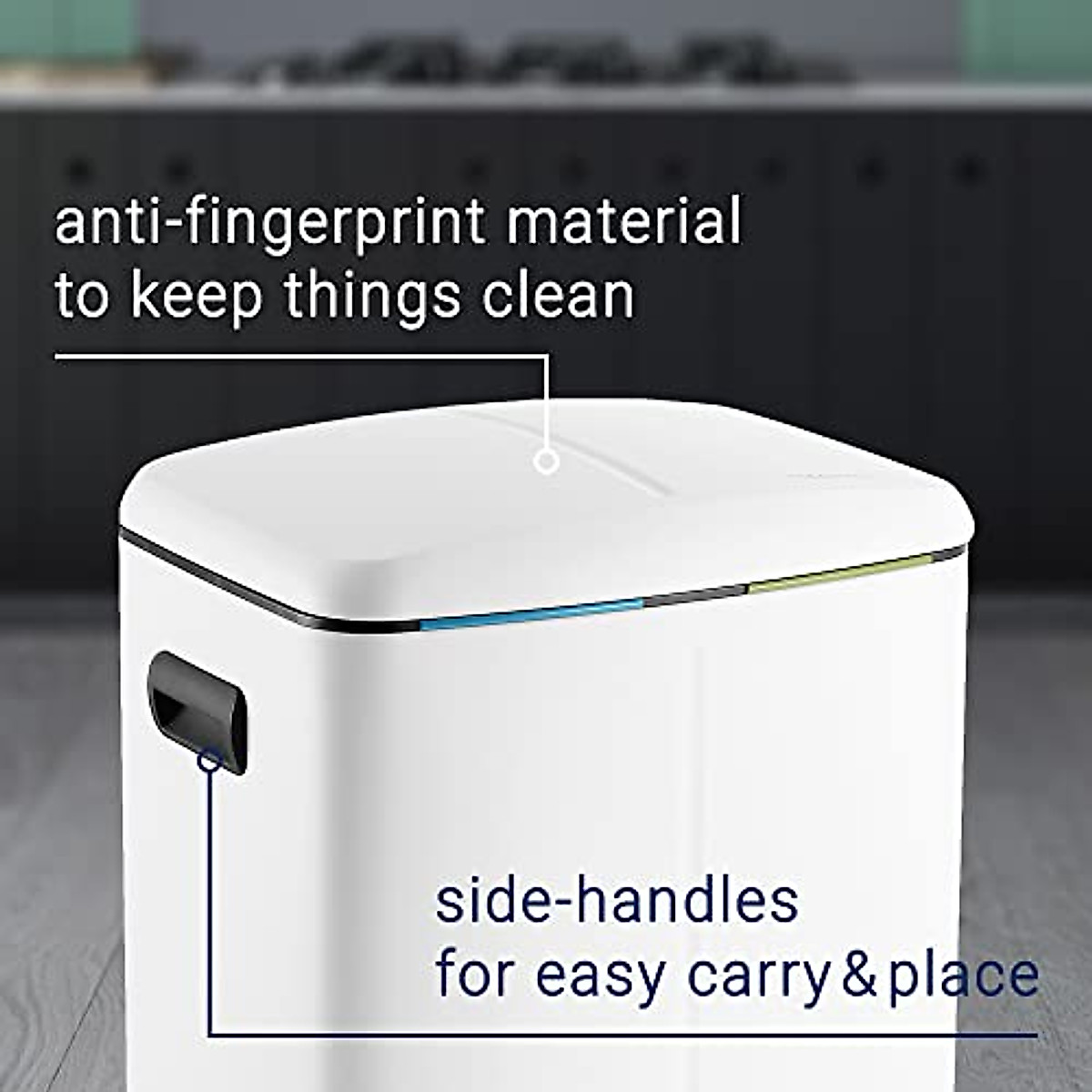 happimess Open Double Bucket Soft Close Step Trash Can, 10.5 Gallon, White