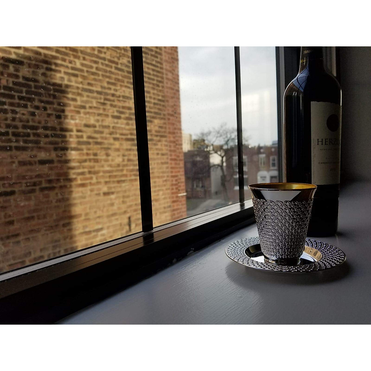 Exquisite 100 Pcs - 50 Sets of 5.5 oz Disposable Plastic Kiddush Cup and Tatz Silver Cup and Saucer Set for Passover, Shabbat, Wedding, Brit and Year Round - Bulk Pack