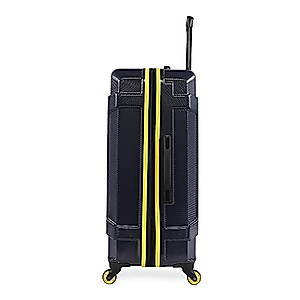 Nautica Maker Hardside Spinner Luggage, Navy/Yellow, Checked-Large 29-Inch