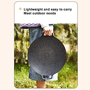 Korean Grill Pan,Nonstick Round Griddle Grill Pan for Korean BBQ,Round BBQ Griddle with Handle,Multifunctional Stove Plate for Meats, Pancakes, Ribs (Universal Model 36cm)
