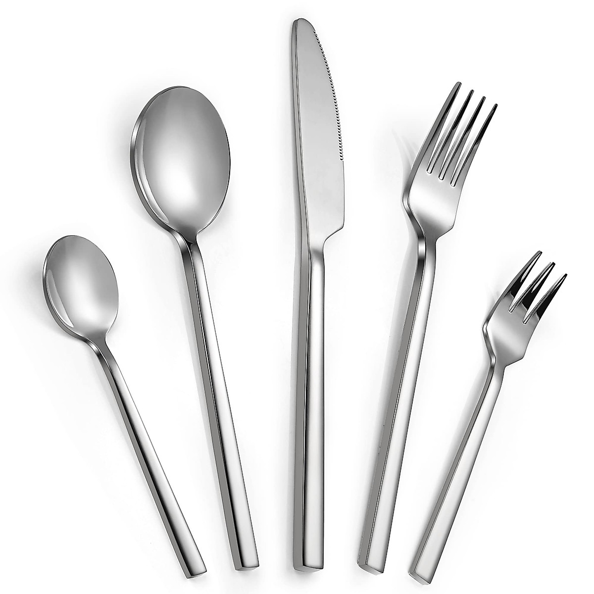 20-Piece Elegant Silverware Cutlery Set, Stainless Steel Utensils Service for 4, Mirror Polished and Dishwasher Safe