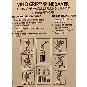 Franmara Vino Wine Saver Vacuum Pump and Stopper, Black, (Pack of 1) Rubberised Panel for Better Gripping