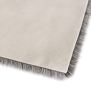 Rainlin Ultra Soft Fluffy Faux Fur Area Rugs for Bedroom Living Room Grey Fuzzy Washable Home Decor Carpets Luxury Plush Shag Rectangular Rugs,3x5 Feet