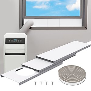 BJADE'S Window Seal Kit for Portable Air Conditioner of Exhaust Hose 5.1 Inch Diameter with Insulating Sealing Tape,Adjustable Portable AC Window Vent Kit for Sliding Glass Windows.