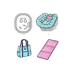 Simplicity Baby Changing Pad, Seat Cover, and Diaper Bag Packet, Code 9299 Sewing Pattern, One Size, White