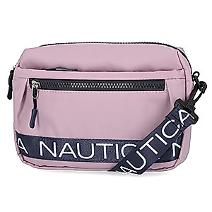 Nautica Womens Nautica Nylon Bean Crossbody/Belt Bag With Adjustable Shoulder Strap, Lilac Rose, 9.7 x 7.1 2.6 US