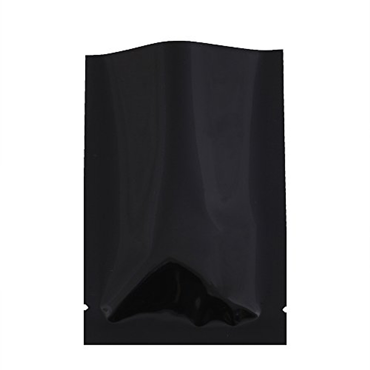 100x Premium Glossy Black Mylar Foil Open Top Pouch + Bonus 15 Bags (4cm x 6cm)