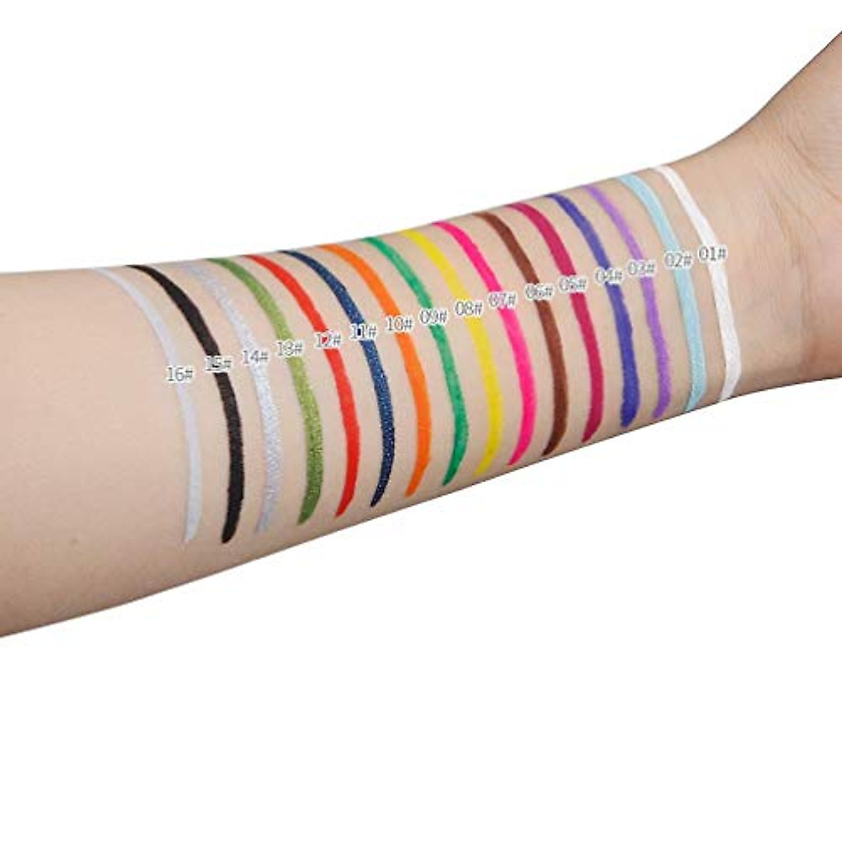 Rechoo Matte Liquid Eyeliner Set, 16 Colors Matte & Metal Waterproof Highly Pigmented Eye Liner Pencil/Superstay Liquid Eyeliner