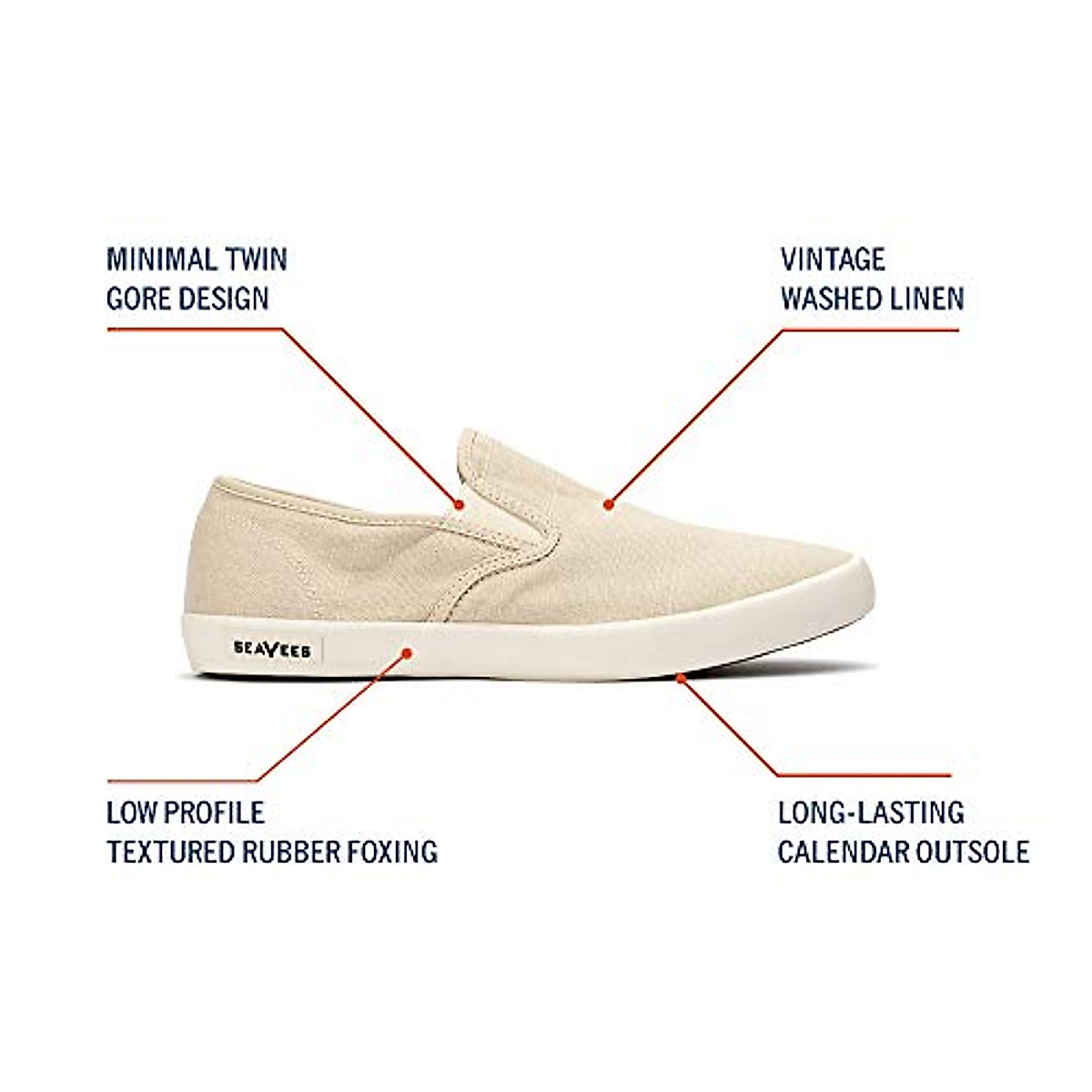 SEAVEES Men's Baja Slip On Classic Sneaker, Natural, 10