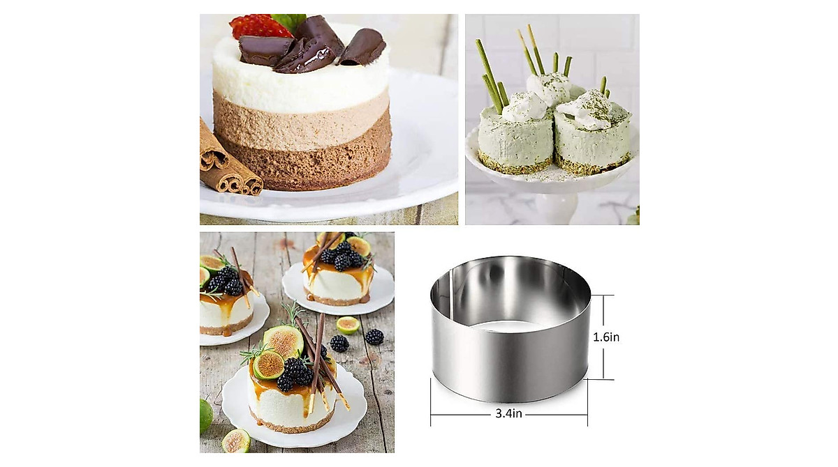 Round Cake Rings Set - Stainless Steel Food Mold for Desserts