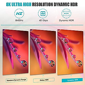 sweguard HDMI Cable 6.6ft [8K@60hz, 4K@144Hz 120Hz], 8K HDMI 2.1 Cable Ultra High Speed 48Gpbs DTS:X eARC HDR10 HDCP 2.2 & 2.3 Dolby Compatible with Roku TV PS5 PS4 Xbox HDTV Blu-ray&Monitor