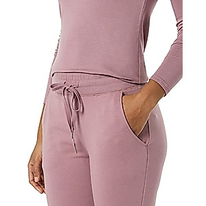 Daily Ritual Women's Terry Cotton and Modal Drawstring Jogger Pant, Dusty Lilac, Large