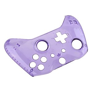 eXtremeRate Transparent Crystal Clear Atomic Purple Faceplate Cover for Xbox One Wireless Controller (Model 1708), Custom Case Front Housing Shell for Xbox One S X Controller - Controller NOT Included