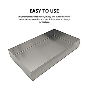 BAIDE PACK Smoke Box for Pellet Grill with Lid, Stainless Steel BBQ Smoke Boxes for Propane Gas Grill with Wood Chips Charcoal, Silver