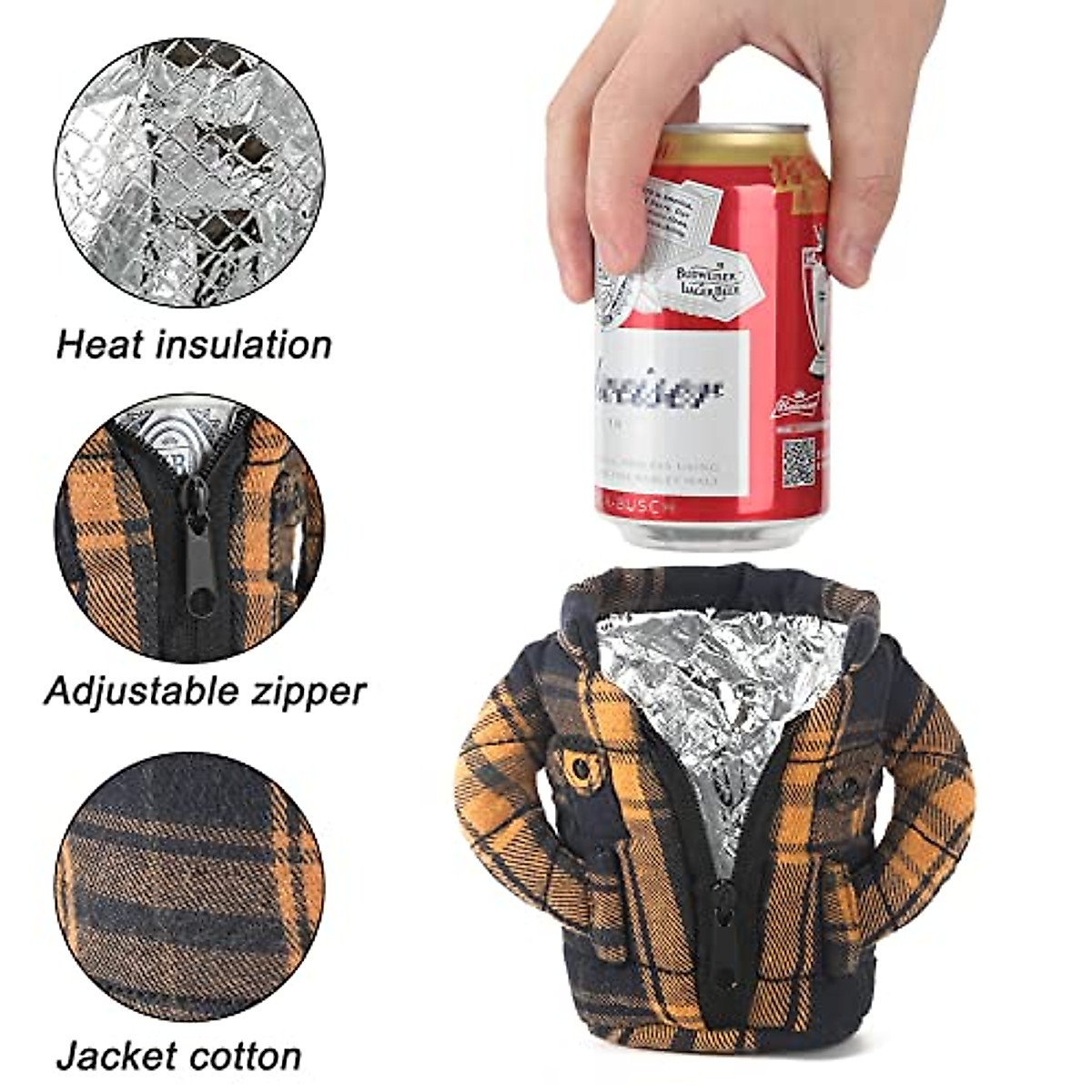 Beverage Jacket Can Cover Drink Insulated Coolers For 12oz Fun Gifts for Family and Fiends Yellow