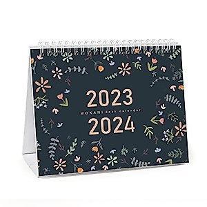 Desk Calendar 2023-2024, Monthly Desktop Calendar, Standing Flip Calendar with Thick Paper(Jan. 2023 - Jun. 2024, 10" x 8.25" ), Academic Year Standing Desk Calendar with Planner Stickers