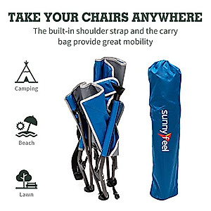 SUNNYFEEL Low Folding Beach Chair for Adults, Portable Lightweight Sling Beach Camping Chairs with Cup Holder, Armrest,Foldable Camp Lawn Chair for Outdoor Sand Concert Travel Sport Events,300LBS