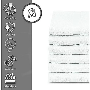 GOLD TEXTILES Bulk Bath Towels White 12 Pack (22x44 Inches) Economy Light Weight Easycare