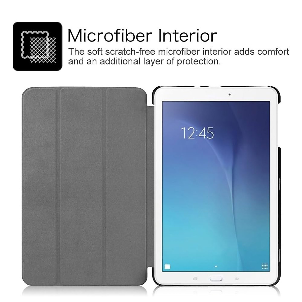 Fintie Slim Case for Samsung Galaxy Tab E 9.6 2015 (Model SM-T560/T561/T565/T567), Ultra Lightweight Protective Stand Cover, Black