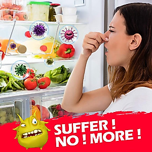 CARE HOME Refrigerator Deodorizer with Removable Suction Cups, Refrigerator Odor Eliminator, Beats Baking Soda Deodorizer for Fridge and Freezer, 1Pack