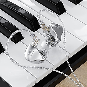 KZ AST 24 Units Balanced Armature in-Ear Studio Monitor Headphones(Silver, No Mic)