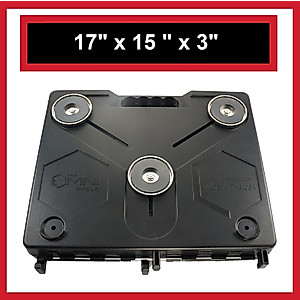 The OmniShelf Portable Workstation, Magnetic Toolbox, Laptop Stand w/ 40 lb Capacity, Hands Free Workstation, Attach to HVAC, Trucks, Walls, Poles etc. (Model # OSO1 - Magnets)