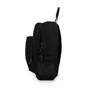 Everest Luggage Backpack with Dual Mesh Pocket, Black, Black, One Size